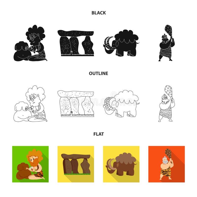 Vector Design of Evolution and Prehistory Icon. Collection of Evolution ...