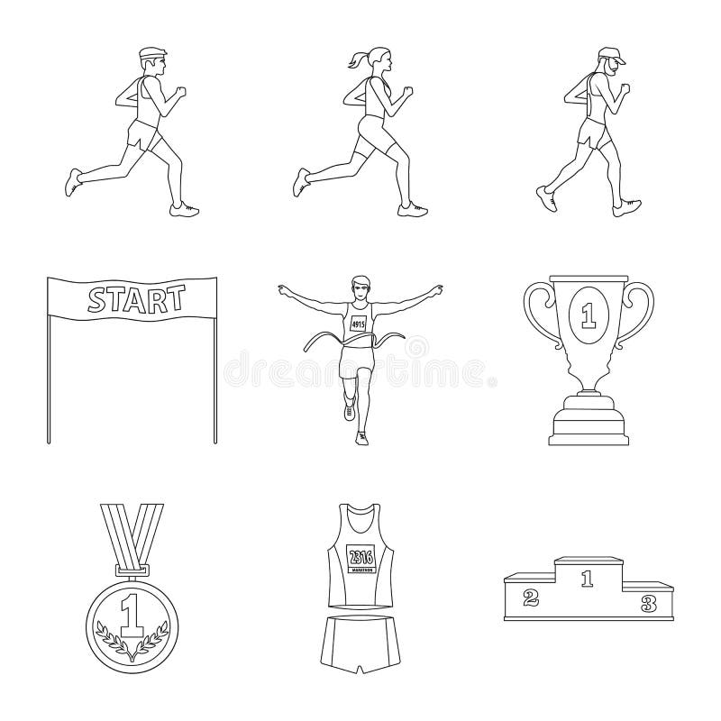 Vector Design of Exercise and Sprinter Icon. Set of Exercise and ...