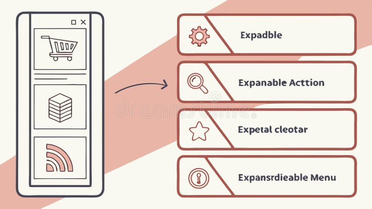 Expandable Menu Interface, UI Design Element Vector Design Generative ...