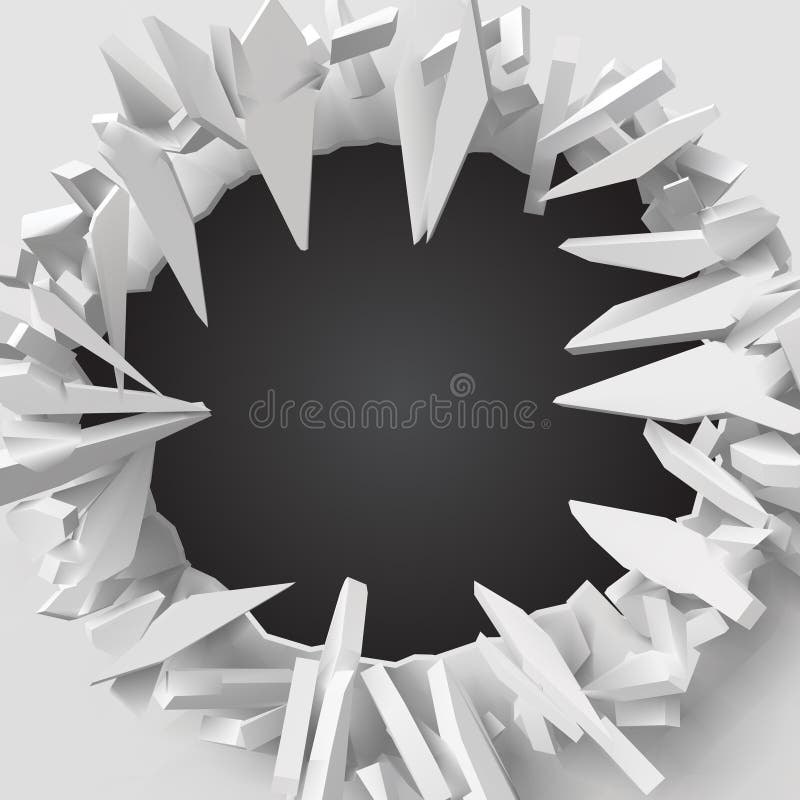 Vector Illustration of Exploding Wall with Free Area on Center for Any ...