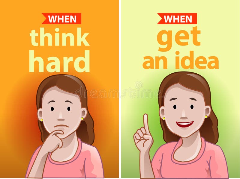 Thinking and got idea stock vector. Illustration of good - 237906852
