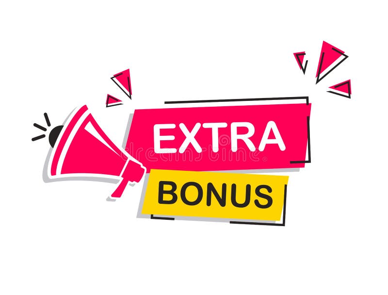 Vector Illustration Extra Bonus Banner with Megaphone Stock Vector ...