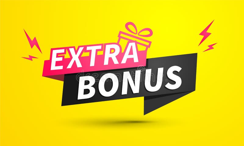 Vector Illustration Extra Bonus Label with Gift. Modern Web Banner on ...