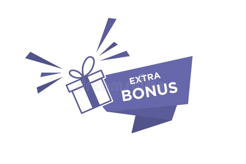 Vector Illustration Extra Bonus Label. Modern Violet Web Banner Stock ...