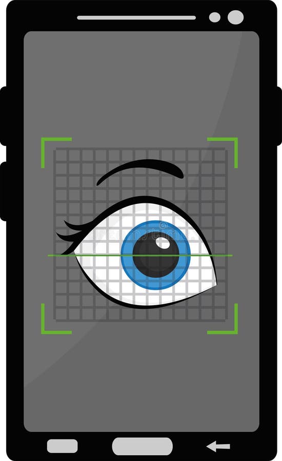 Vector Illustration Scan Eye Smartphone Stock Vector - Illustration of ...