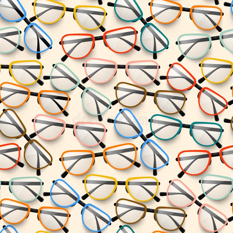 Vector Illustration of Eyeglasses with Colorful Frames Stock Vector ...
