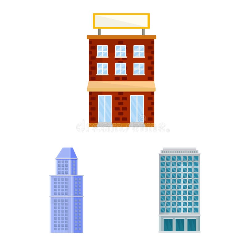 Vector Design of Facade and Building Icon. Collection of Facade and ...