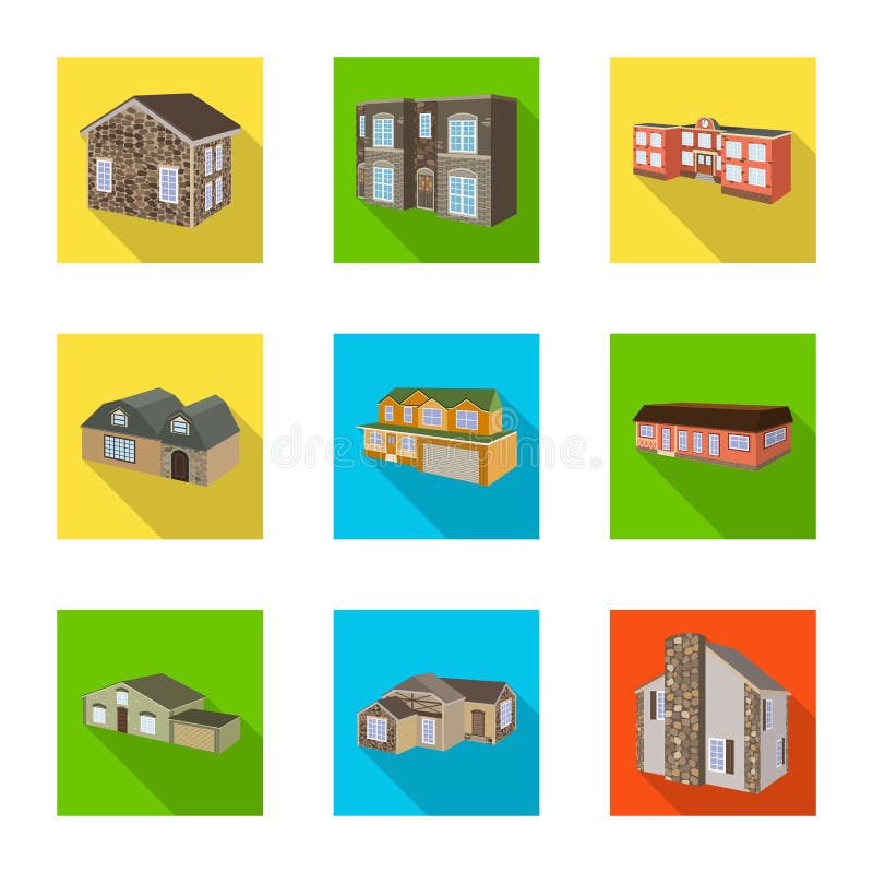 Vector Design of Facade and Housing Logo. Set of Facade and ...