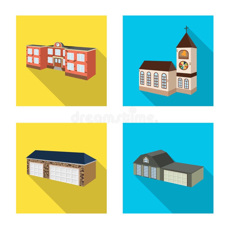Vector Illustration of Facade and Housing Icon. Set of Facade and ...