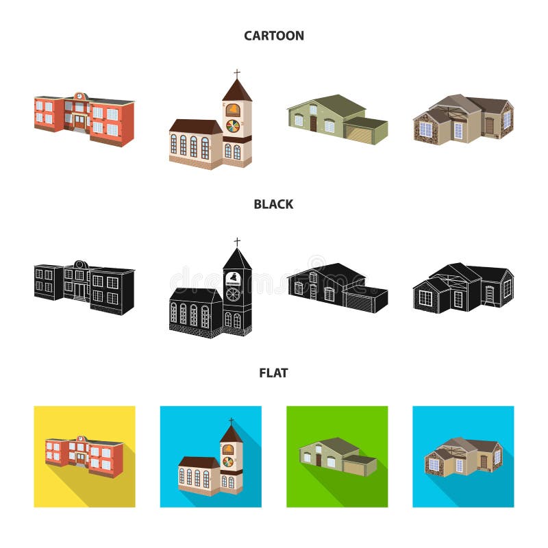 Vector Design of Facade and Housing Logo. Collection of Facade and ...