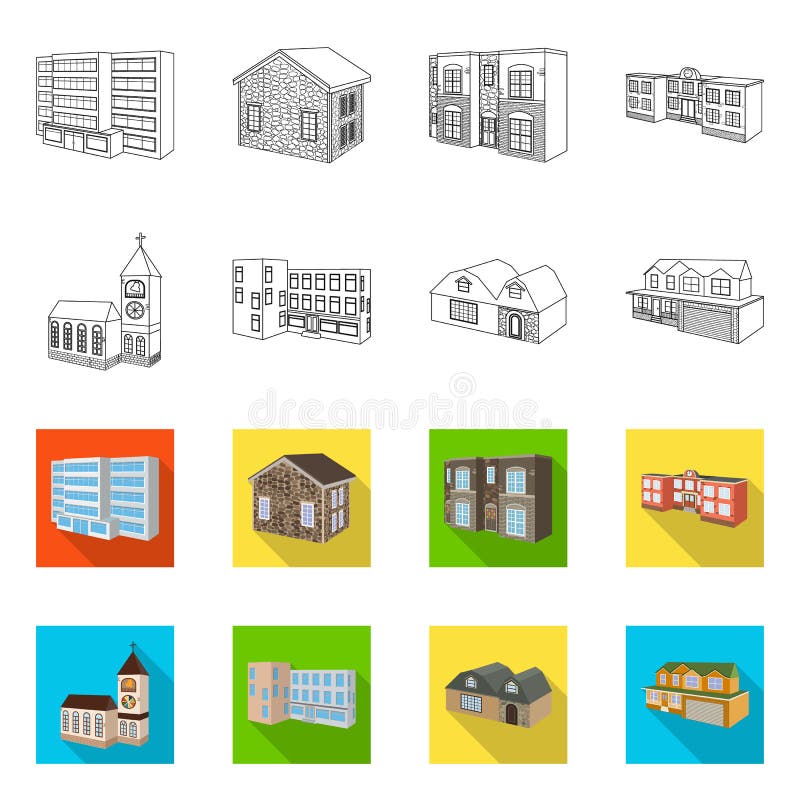 Vector Design of Facade and Housing Logo. Collection of Facade and ...