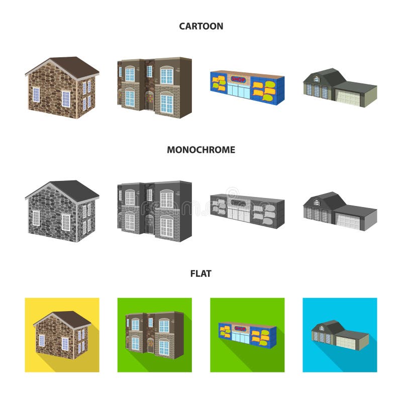 Vector Illustration Of Facade And Housing Logo. Collection Of Facade ...