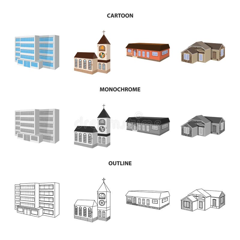 Vector Design of Facade and Housing Sign. Set of Facade and ...