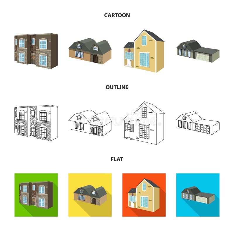 Vector Illustration of Facade and Housing Logo. Set of Facade and ...