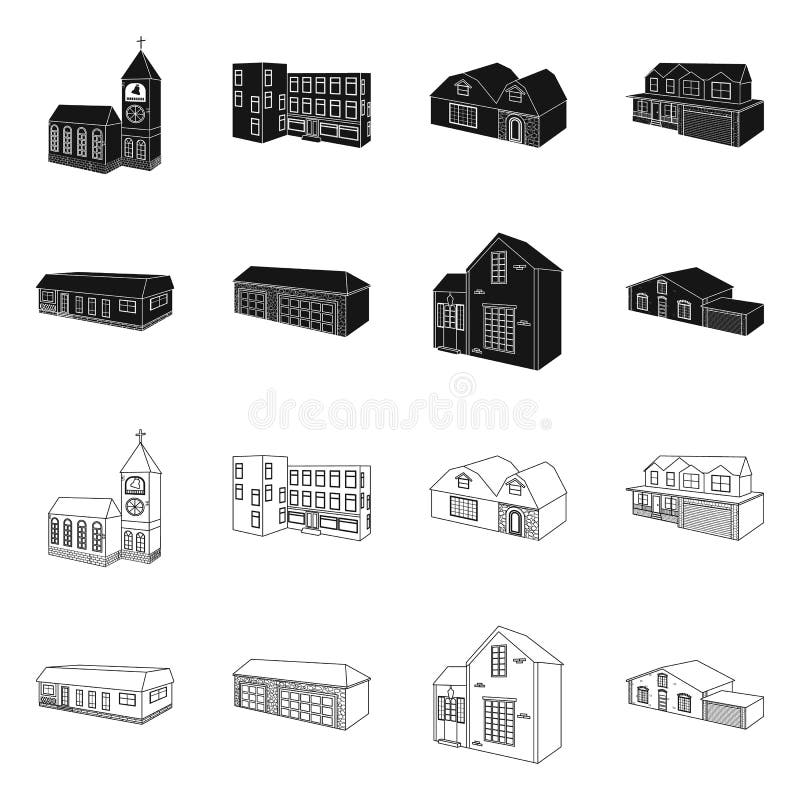Vector Design of Facade and Housing Sign. Collection of Facade and ...