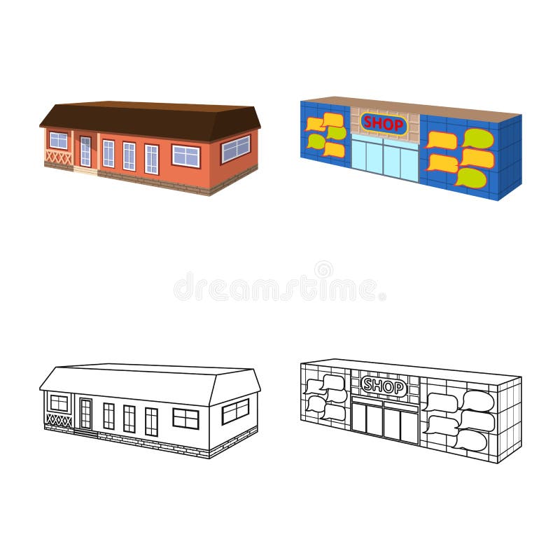 Vector Design of Facade and Housing Sign. Collection of Facade and ...