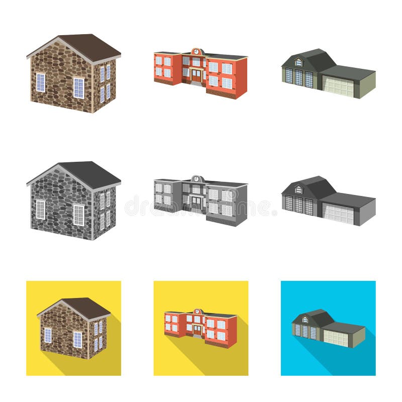 Vector Design of Facade and Housing Symbol. Collection of Facade and ...