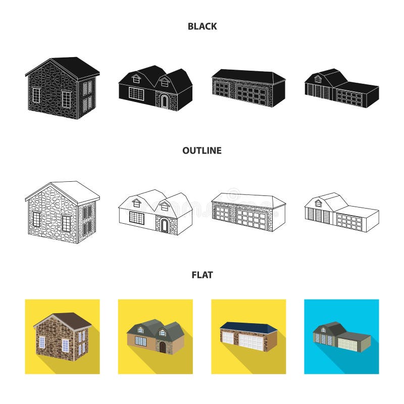 Vector Design of Facade and Housing Icon. Collection of Facade and ...
