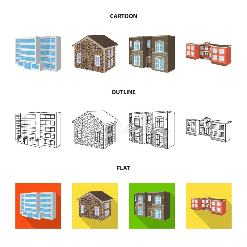 Vector Design of Facade and Housing Icon. Collection of Facade and ...