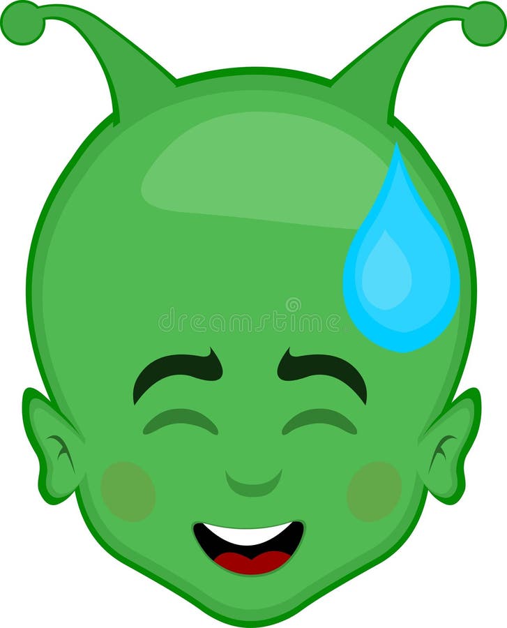 Vector Illustration Head Alien or Extraterrestrial Cartoon Shame ...