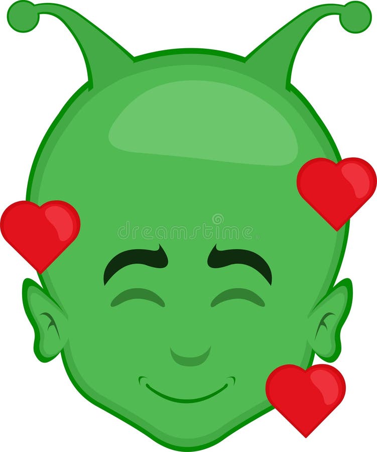 Vector Illustration Alien or Extraterrestrial Cartoon in Love Stock ...