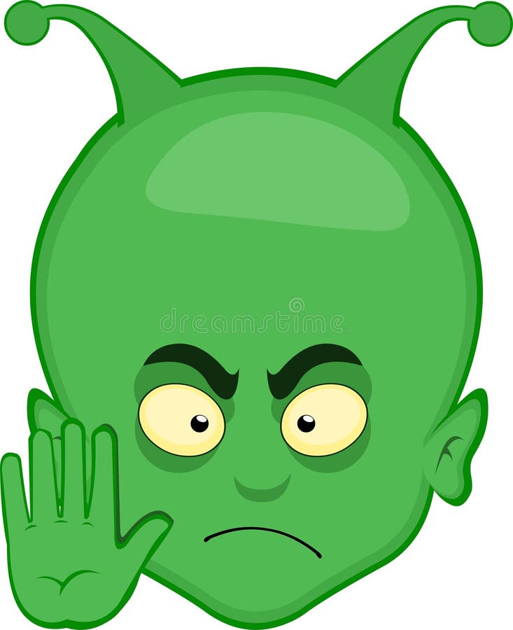 Vector Illustration Face Alien or Extraterrestrial Cartoon Making a ...
