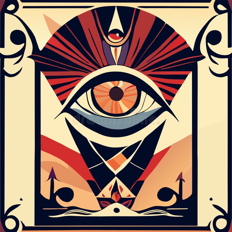 Vector Illustration of the Face of the Ancient Egyptian God Horus in a ...