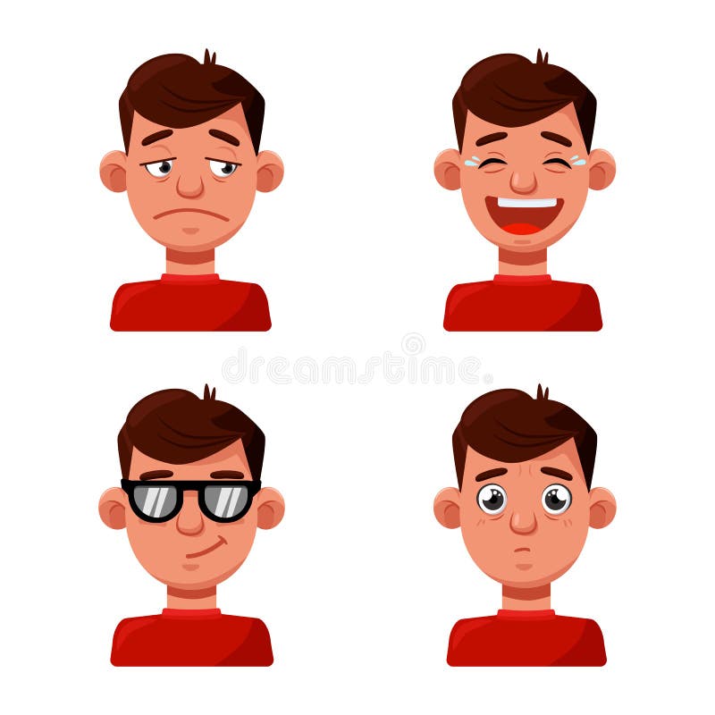 Vector Design of Face and Boy Icon. Collection of Face and Young Stock ...