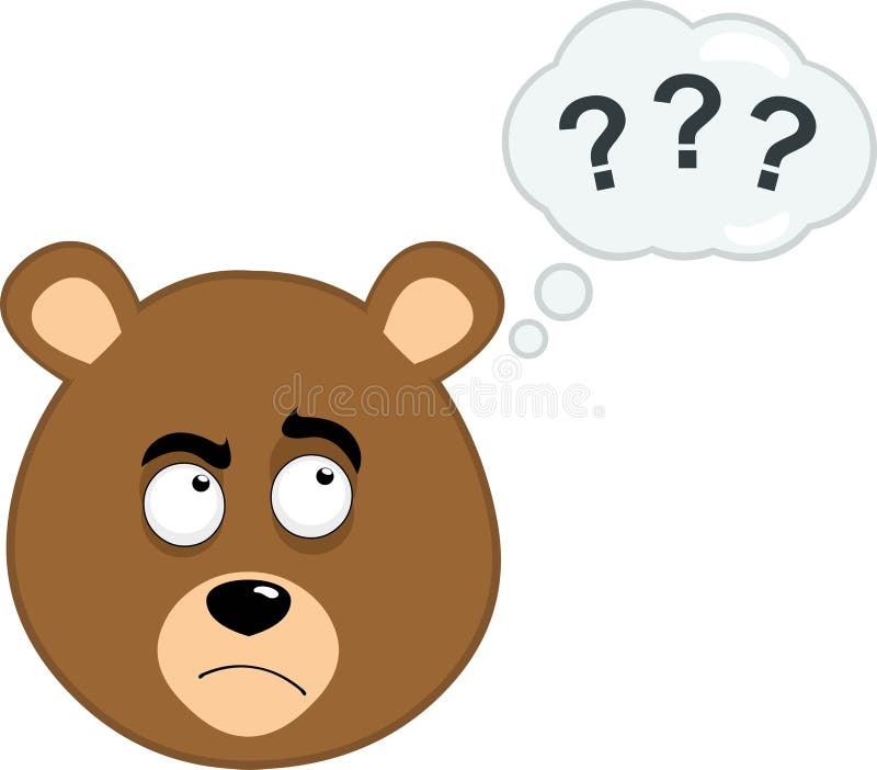 Vector Illustration Head Bear Grizzly Cartoon Think Cloud and ...