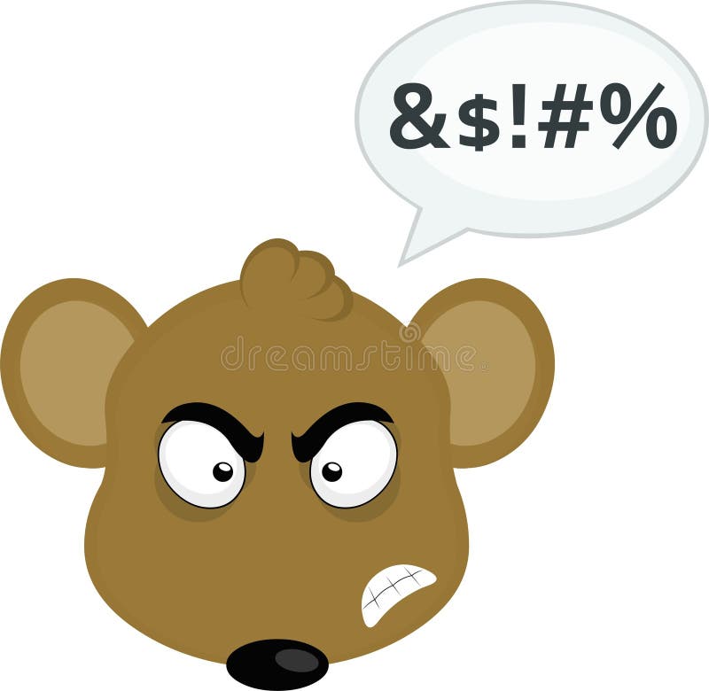 Mouse Head Speech Bubble Insult Stock Vector - Illustration of curse ...
