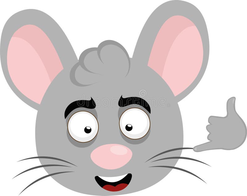 Head Mouse Hand Call Me Gesture Stock Vector - Illustration of body ...
