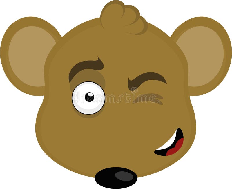 Head mouse winking eye stock vector. Illustration of cartoon - 322407660