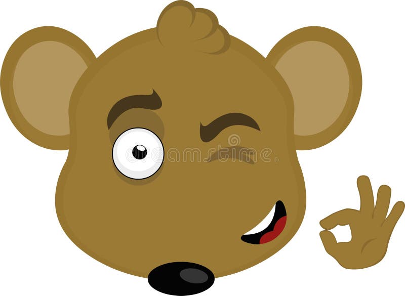 Head Mouse Winking Hand Ok Perfect Stock Vector - Illustration of hand ...
