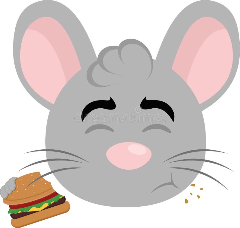 Head Mouse Eating Hamburger Stock Vector - Illustration of yummy ...