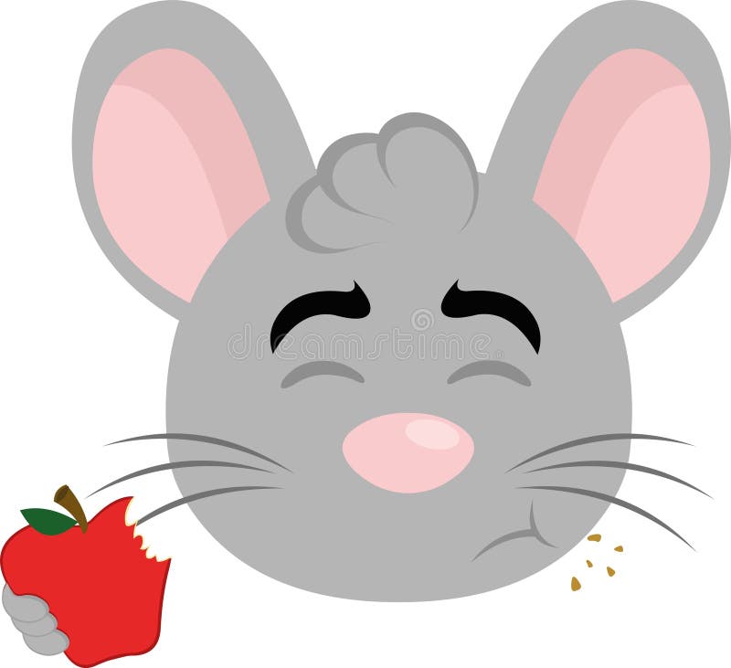 Head mouse eating apple stock vector. Illustration of mouse - 322411638