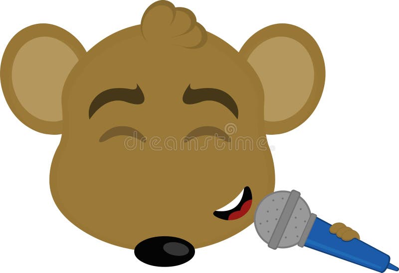 Mouse Head Singing Microphone Stock Vector - Illustration of voice ...