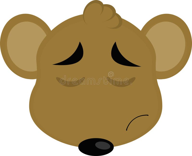Head mouse sad expression stock vector. Illustration of emotion - 322407650