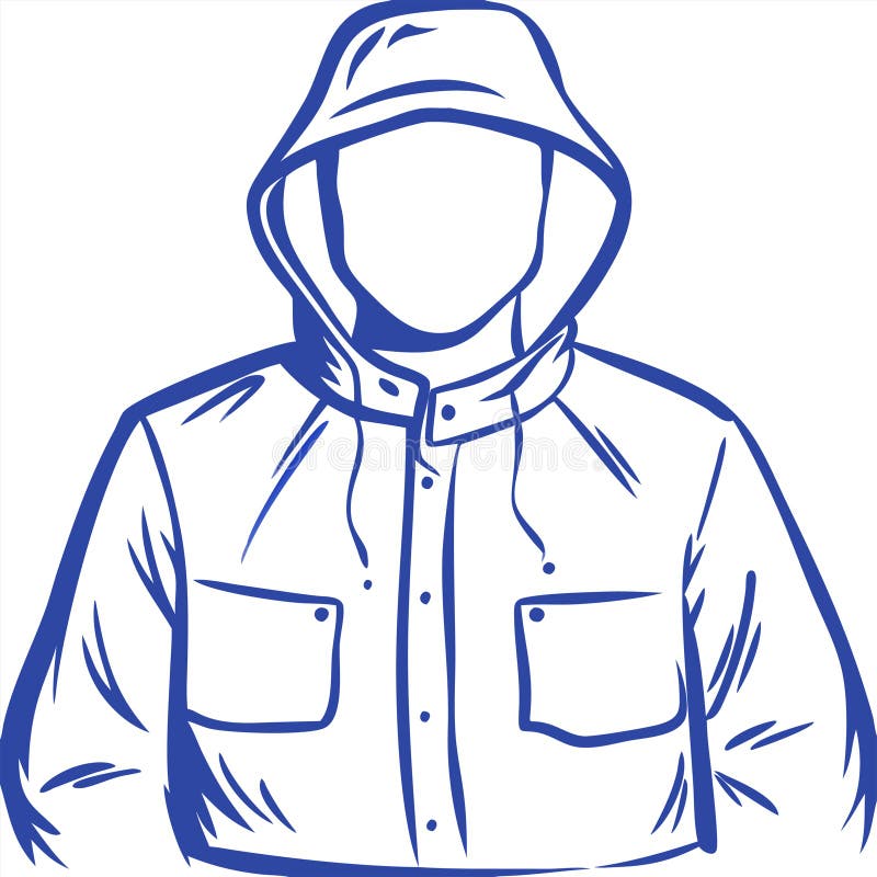 Vector Illustration of Faceless Hooded Jacket Design for Fashion and ...