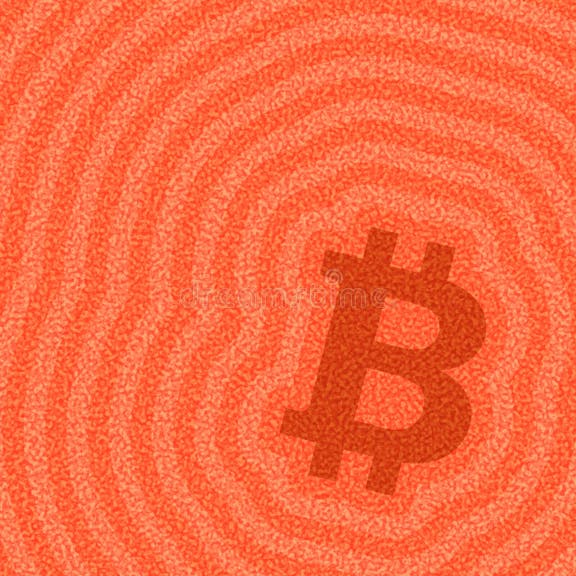 Subtle Bitcoin Symbol in Red Ripples Stock Illustration - Illustration ...