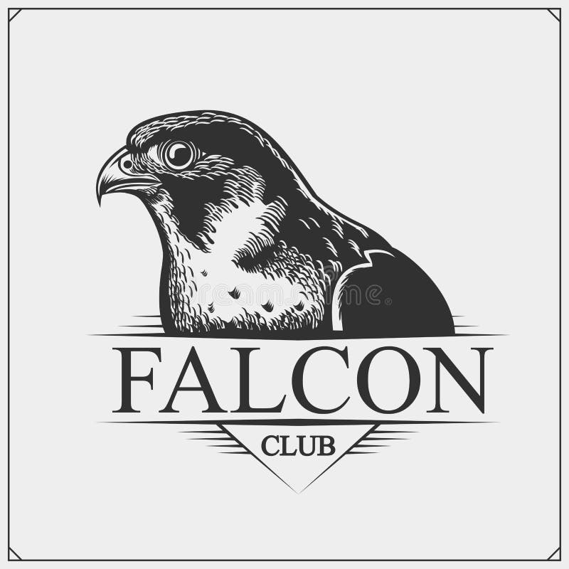 Vector Illustration of Falcon. Falcon Emblem. Print Design for T-shirts ...