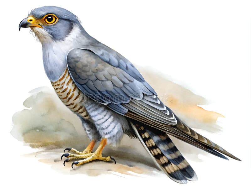 Vector Illustration of Falcon with Feathers Stock Illustration ...