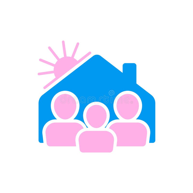 Vector Illustration of Family Icon Inside the House. Stock Illustration ...