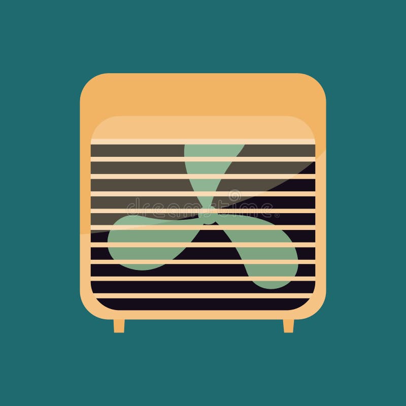Vector Illustration of a Fan, Electric Fan in Cartoon Style. Retro ...