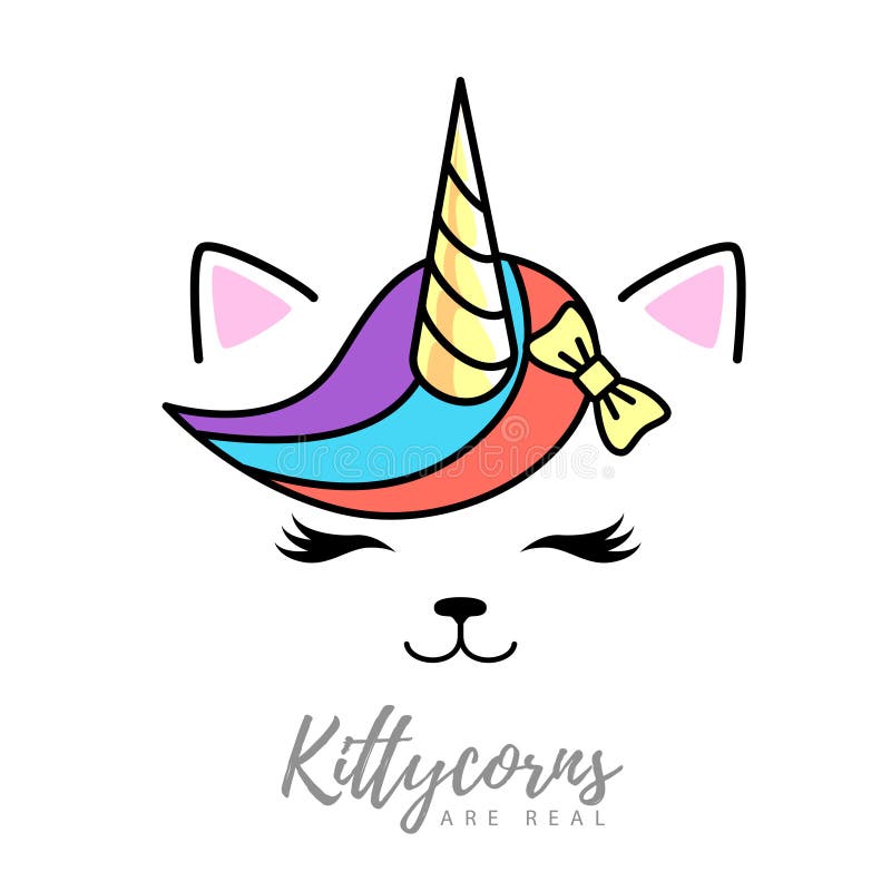 Vector Illustration of Fantasy Animal Cat Kittycorn Stock Vector ...