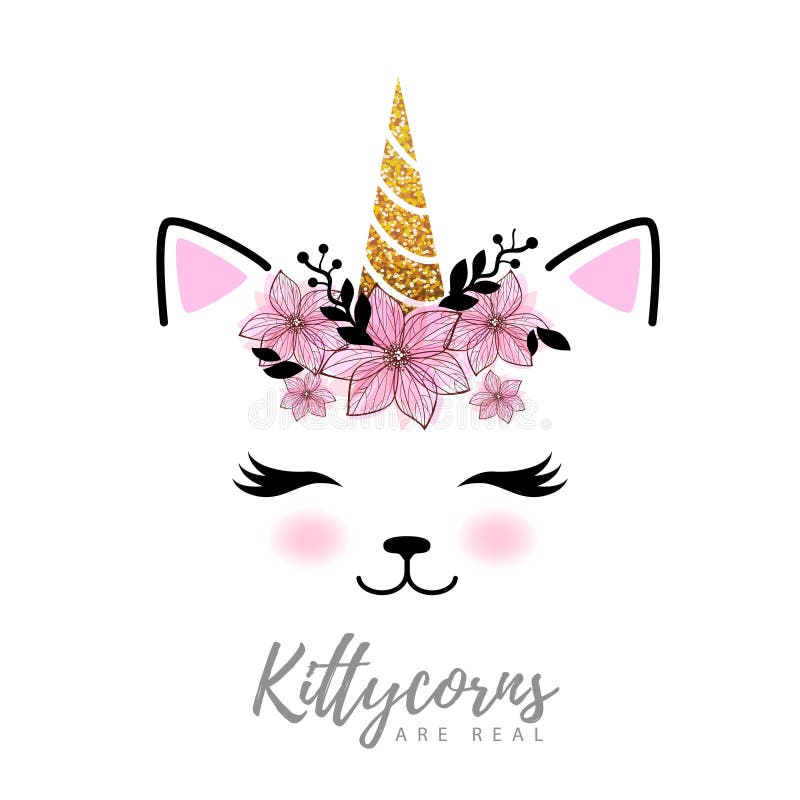 Vector Illustration of Fantasy Animal Cat Kittycorn Stock Vector ...