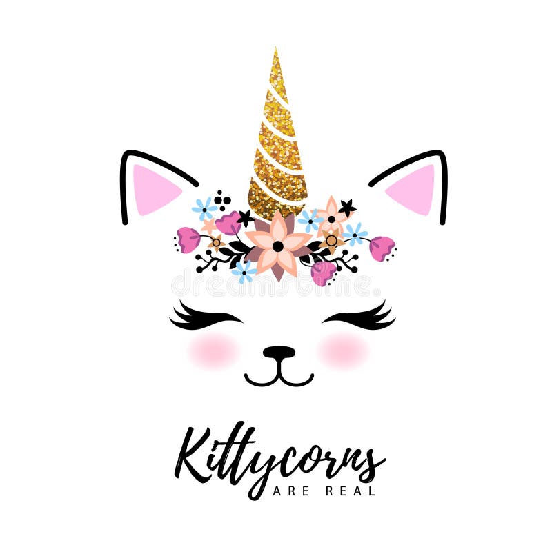 Vector Illustration of Fantasy Animal Cat Kittycorn Editorial Stock ...