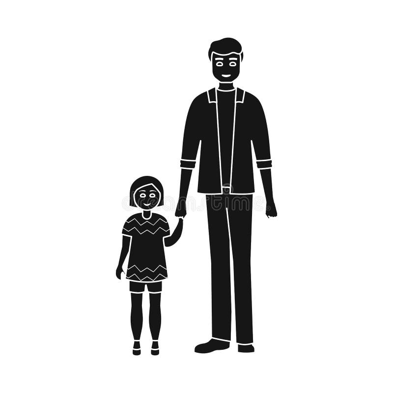 Vector Illustration of Father and Daughter Icon. Set of Father and Dad ...