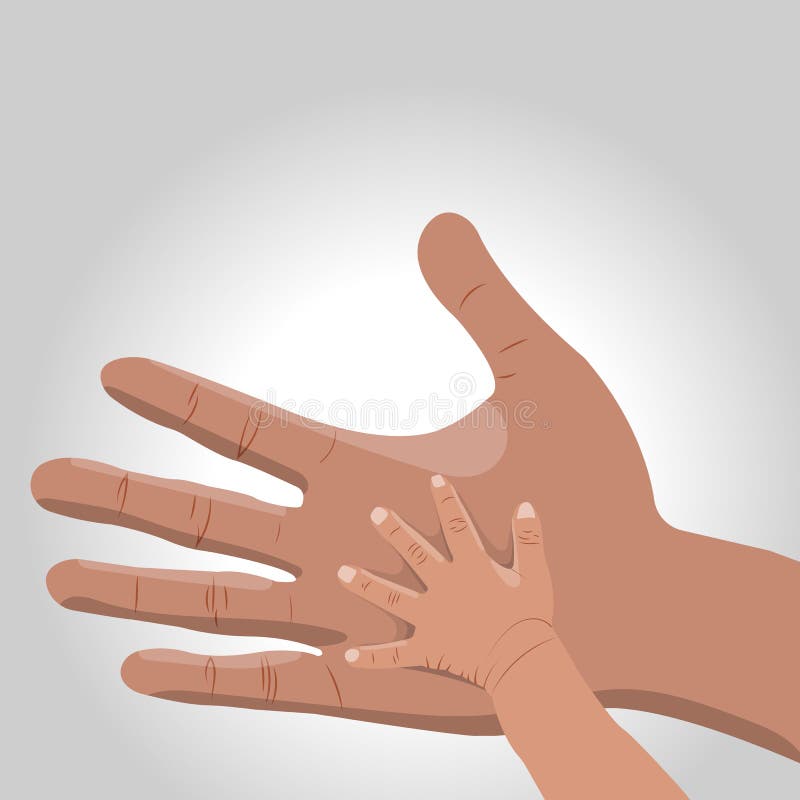 Vector Illustration of Father S Hand Stock Vector - Illustration of ...