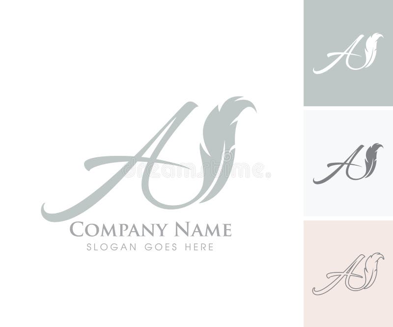 Feather Monogram Initial Letter a Stock Vector - Illustration of ...