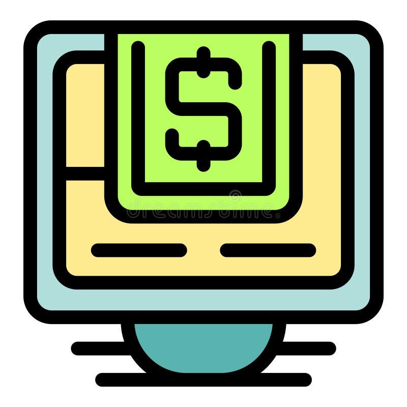 Atm Cash Machine Dispensing Us Dollar Banknotes Icon Stock Illustration ...